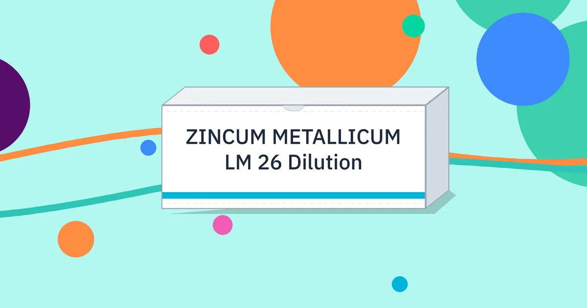 Symbolbild: Packung mit der Aufschrift ZINCUM METALLICUM LM 26 Dilution (PZN 13295132) – Verfügbarkeit und Bezug in Apotheken in Frankfurt am Main