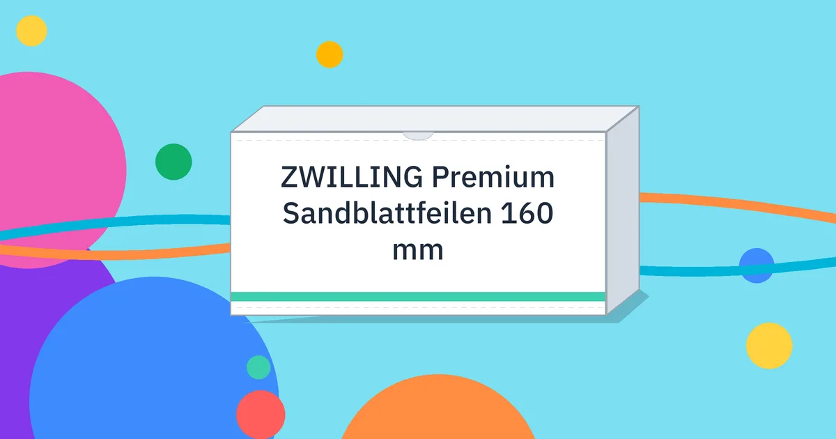Symbolbild: Packung mit der Aufschrift ZWILLING Premium Sandblattfeilen 160 mm (PZN 18746059) – Verfügbarkeit und Bezug in Apotheken in Frankfurt am Main
