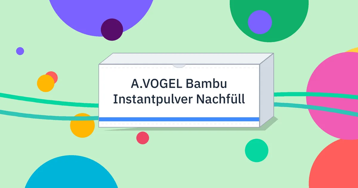 Symbolbild: Packung mit der Aufschrift A.VOGEL Bambu Instantpulver Nachfüll (PZN 20857719) – Verfügbarkeit und Bezug in Apotheken in Frankfurt am Main
