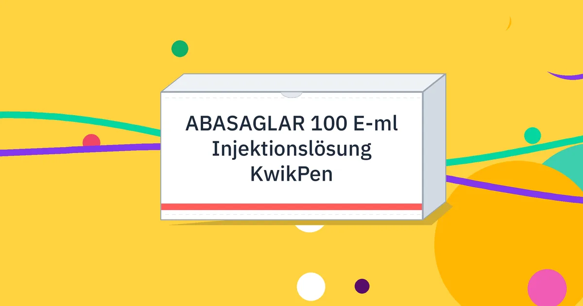 Symbolbild: Packung mit der Aufschrift ABASAGLAR 100 E-ml Injektionslösung KwikPen (PZN 11855992) – Verfügbarkeit und Bezug in Apotheken in Frankfurt am Main