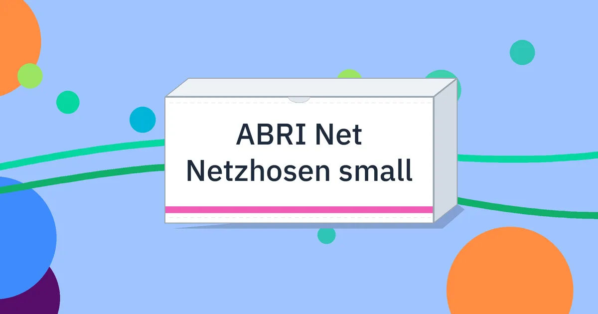 Symbolbild: Packung mit der Aufschrift ABRI Net Netzhosen small (PZN 06870340) – Verfügbarkeit und Bezug in Apotheken in Frankfurt am Main