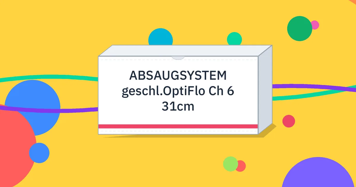 Symbolbild: Packung mit der Aufschrift ABSAUGSYSTEM geschl.OptiFlo Ch 6 31cm (PZN 04713671) – Verfügbarkeit und Bezug in Apotheken in Frankfurt am Main