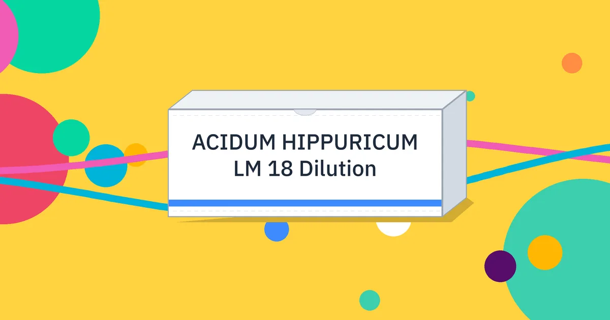 Symbolbild: Packung mit der Aufschrift ACIDUM HIPPURICUM LM 18 Dilution (PZN 13277542) – Verfügbarkeit und Bezug in Apotheken in Frankfurt am Main