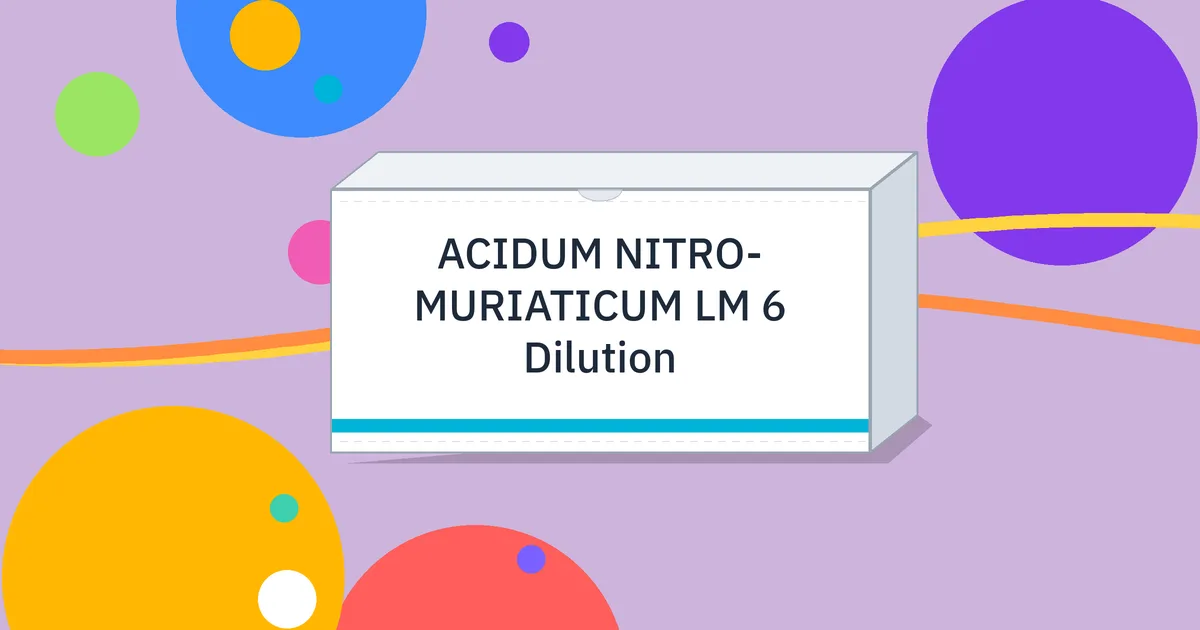 Symbolbild: Packung mit der Aufschrift ACIDUM NITRO-MURIATICUM LM 6 Dilution (PZN 13279989) – Verfügbarkeit und Bezug in Apotheken in Frankfurt am Main