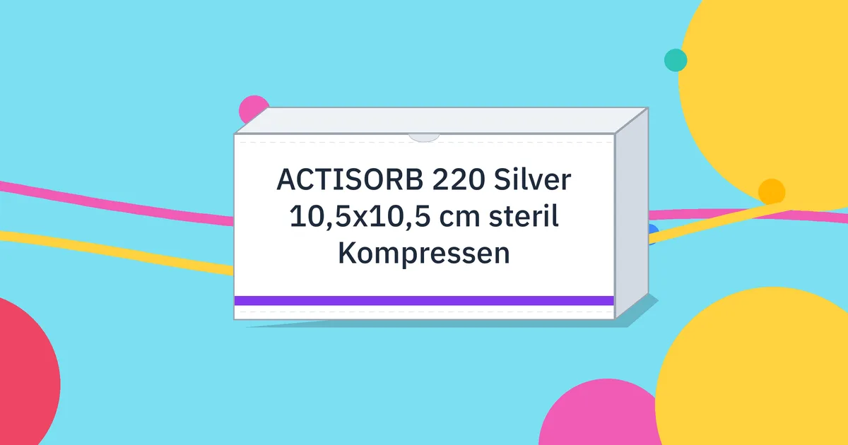 Symbolbild: Packung mit der Aufschrift ACTISORB 220 Silver 10,5x10,5 cm steril Kompressen (PZN 01455820) – Verfügbarkeit und Bezug in Apotheken in Frankfurt am Main