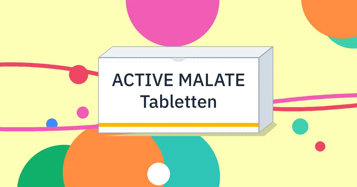 Symbolbild: Packung mit der Aufschrift ACTIVE MALATE Tabletten (PZN 17873169) – Verfügbarkeit und Bezug in Apotheken in Frankfurt am Main