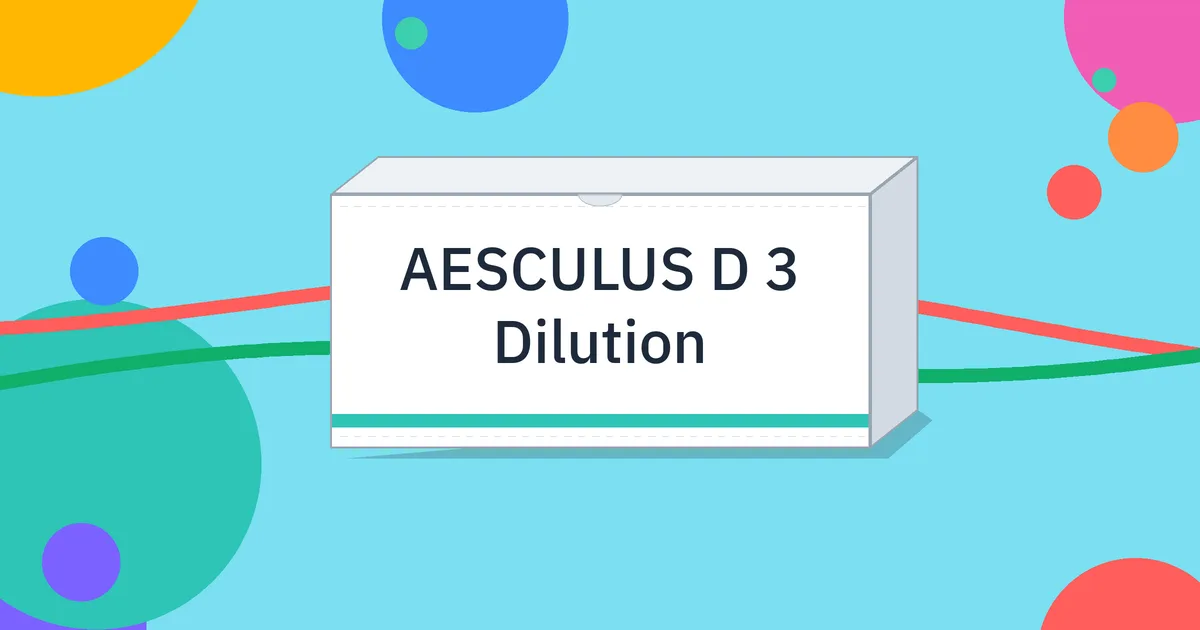 Symbolbild: Packung mit der Aufschrift AESCULUS D 3 Dilution (PZN 00017414) – Verfügbarkeit und Bezug in Apotheken in Frankfurt am Main