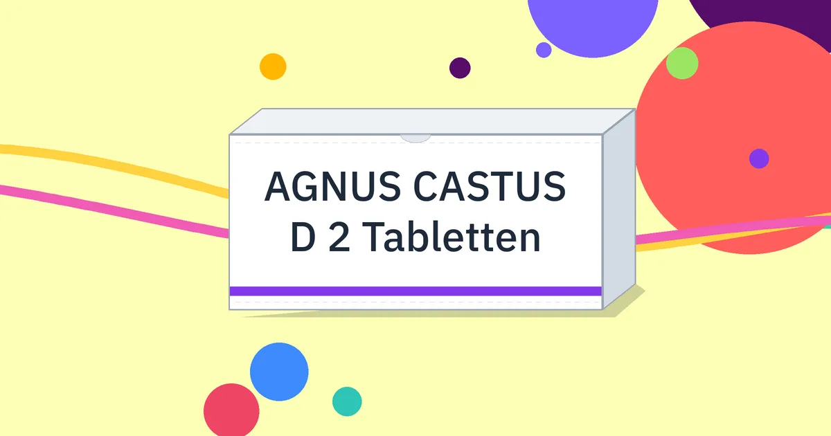 Symbolbild: Packung mit der Aufschrift AGNUS CASTUS D 2 Tabletten (PZN 02624578) – Verfügbarkeit und Bezug in Apotheken in Frankfurt am Main