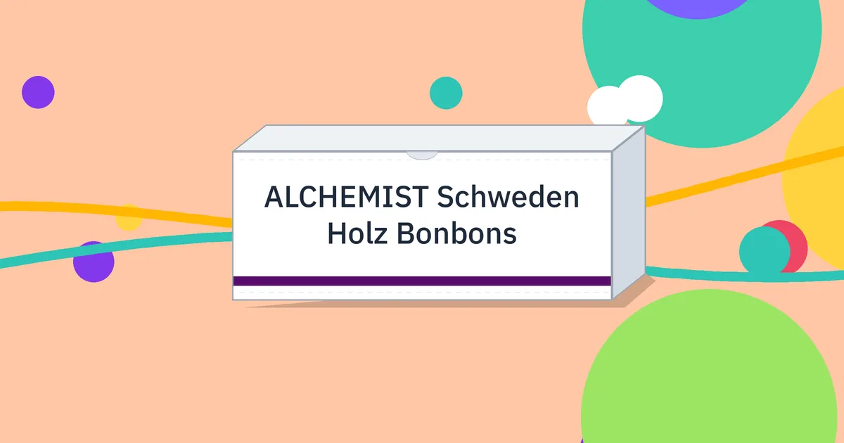 Symbolbild: Packung mit der Aufschrift ALCHEMIST Schweden Holz Bonbons (PZN 12518943) – Verfügbarkeit und Bezug in Apotheken in Frankfurt am Main