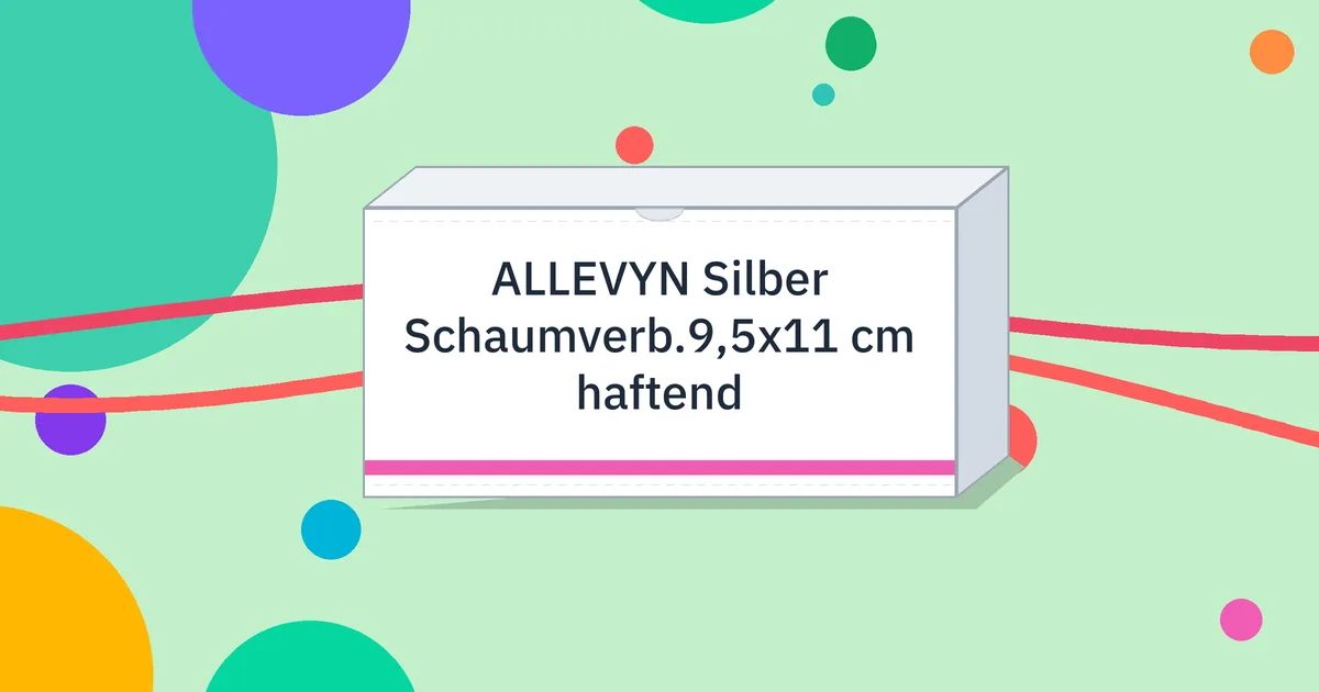 Symbolbild: Packung mit der Aufschrift ALLEVYN Silber Schaumverb.9,5x11 cm haftend (PZN 11147249) – Verfügbarkeit und Bezug in Apotheken in Frankfurt am Main