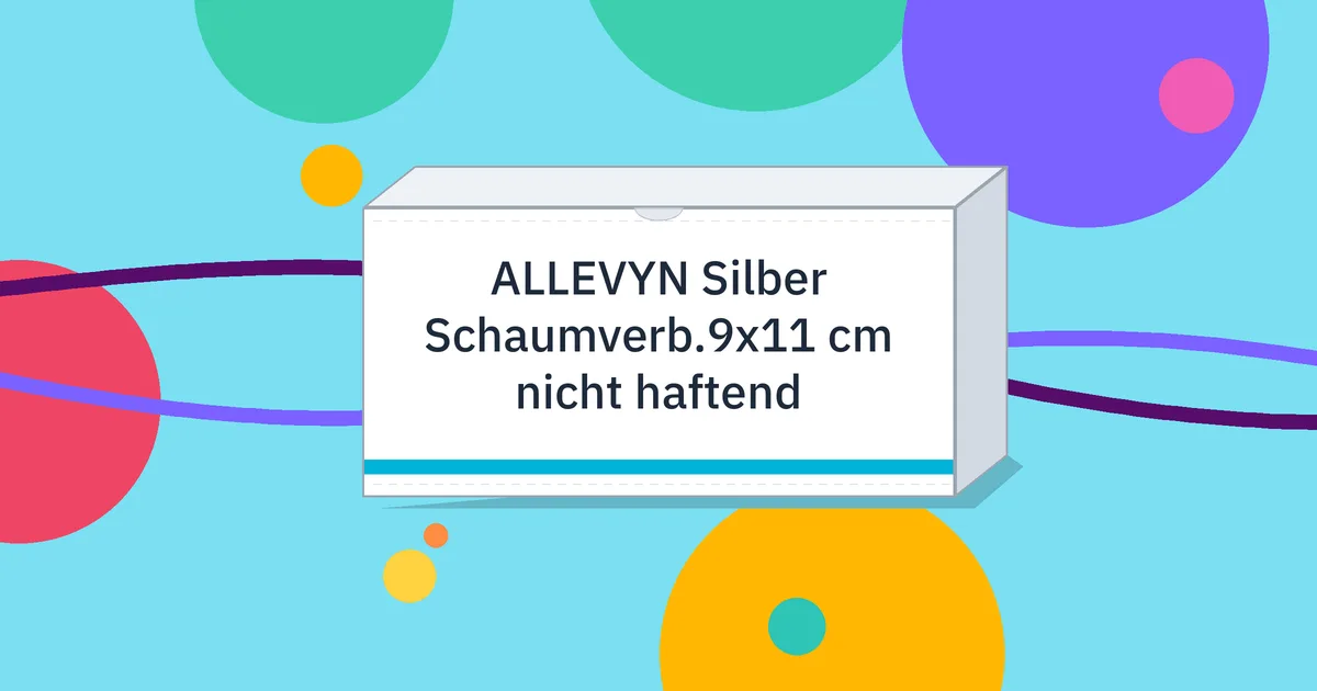 Symbolbild: Packung mit der Aufschrift ALLEVYN Silber Schaumverb.9x11 cm nicht haftend (PZN 09686714) – Verfügbarkeit und Bezug in Apotheken in Frankfurt am Main