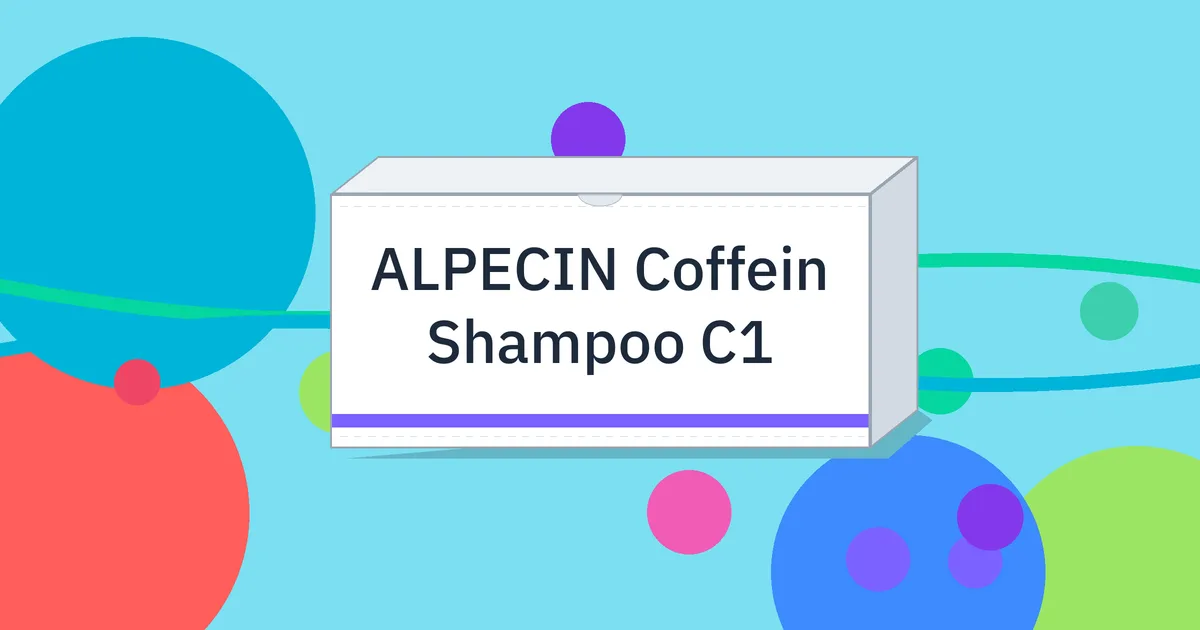 Symbolbild: Packung mit der Aufschrift ALPECIN Coffein Shampoo C1 (PZN 04365922) – Verfügbarkeit und Bezug in Apotheken in Frankfurt am Main