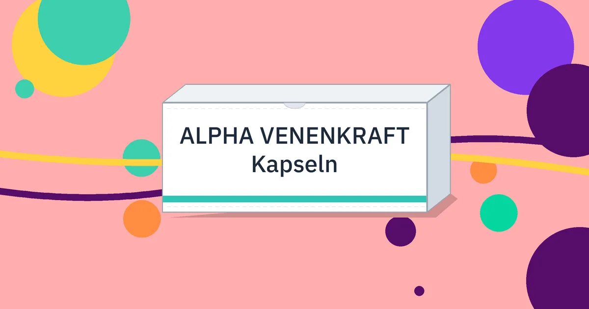 Symbolbild: Packung mit der Aufschrift ALPHA VENENKRAFT Kapseln (PZN 14059422) – Verfügbarkeit und Bezug in Apotheken in Frankfurt am Main