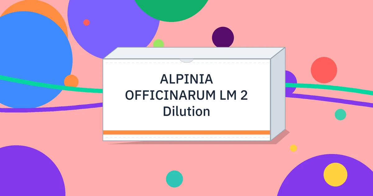 Symbolbild: Packung mit der Aufschrift ALPINIA OFFICINARUM LM 2 Dilution (PZN 13313723) – Verfügbarkeit und Bezug in Apotheken in Frankfurt am Main