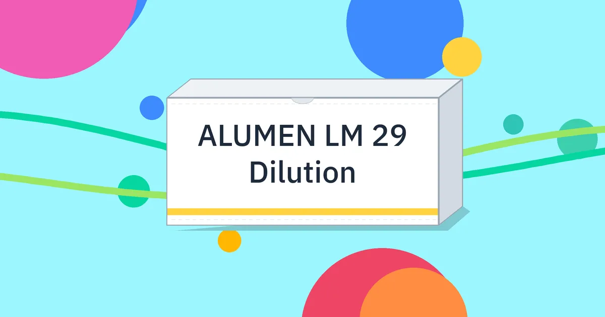 Symbolbild: Packung mit der Aufschrift ALUMEN LM 29 Dilution (PZN 12758222) – Verfügbarkeit und Bezug in Apotheken in Frankfurt am Main