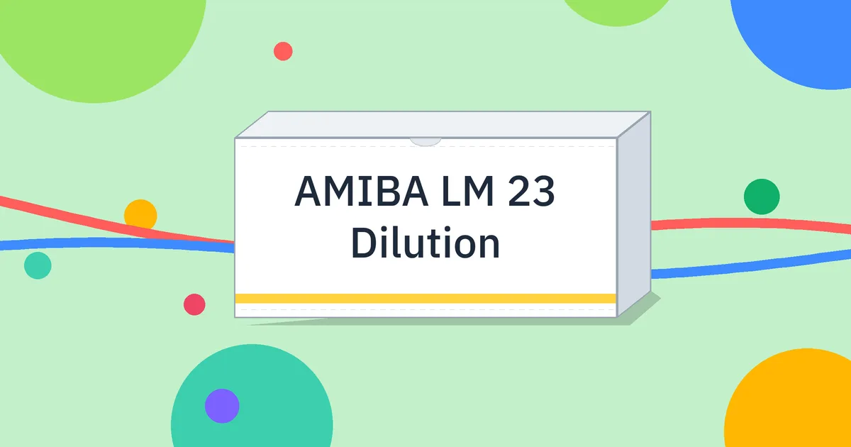 Symbolbild: Packung mit der Aufschrift AMIBA LM 23 Dilution (PZN 13318672) – Verfügbarkeit und Bezug in Apotheken in Frankfurt am Main