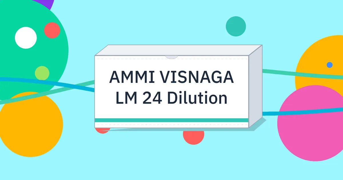 Symbolbild: Packung mit der Aufschrift AMMI VISNAGA LM 24 Dilution (PZN 12760348) – Verfügbarkeit und Bezug in Apotheken in Frankfurt am Main