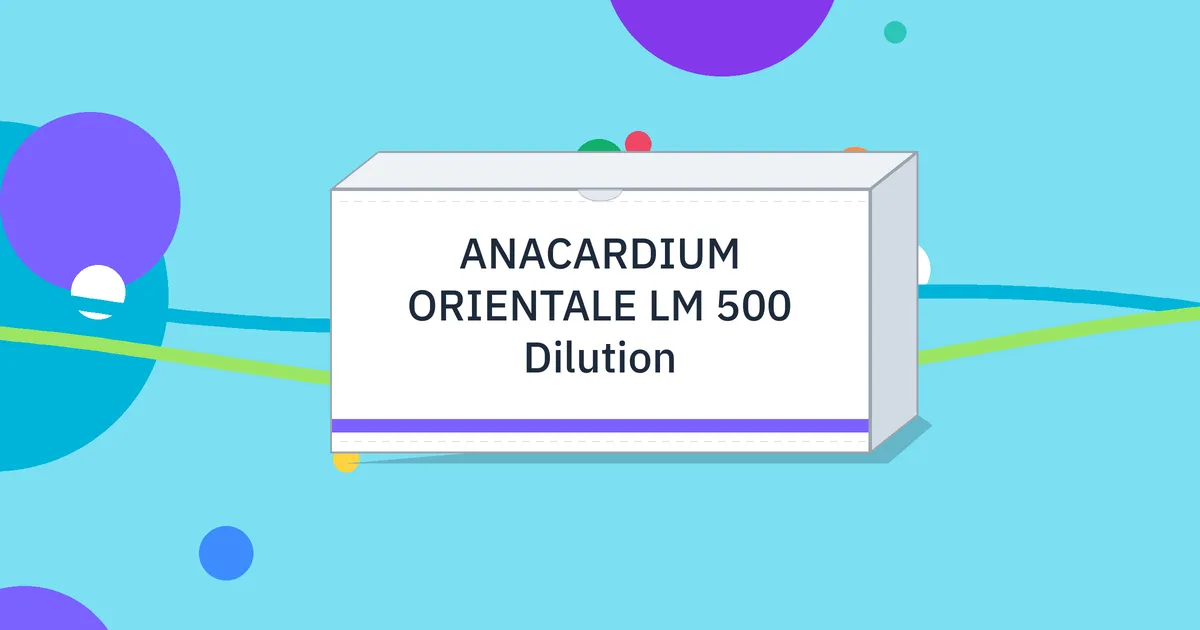 Symbolbild: Packung mit der Aufschrift ANACARDIUM ORIENTALE LM 500 Dilution (PZN 13692666) – Verfügbarkeit und Bezug in Apotheken in Frankfurt am Main