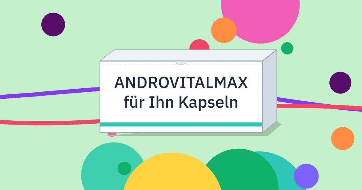 Symbolbild: Packung mit der Aufschrift ANDROVITALMAX für Ihn Kapseln (PZN 19099946) – Verfügbarkeit und Bezug in Apotheken in Frankfurt am Main