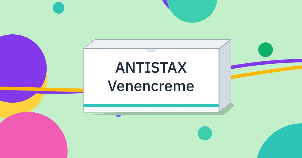 Symbolbild: Packung mit der Aufschrift ANTISTAX Venencreme (PZN 10347288) – Verfügbarkeit und Bezug in Apotheken in Frankfurt am Main