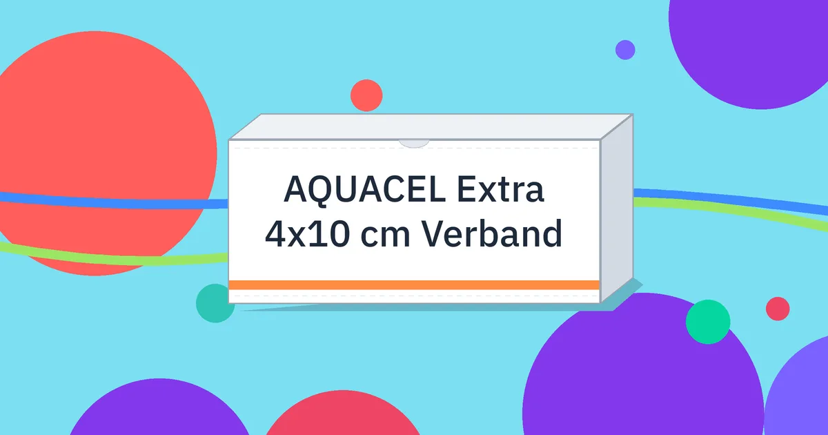 Symbolbild: Packung mit der Aufschrift AQUACEL Extra 4x10 cm Verband (PZN 08746590) – Verfügbarkeit und Bezug in Apotheken in Frankfurt am Main