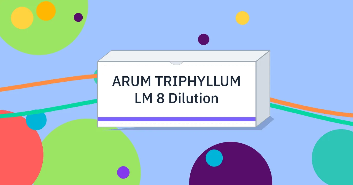 Symbolbild: Packung mit der Aufschrift ARUM TRIPHYLLUM LM 8 Dilution (PZN 12780635) – Verfügbarkeit und Bezug in Apotheken in Frankfurt am Main