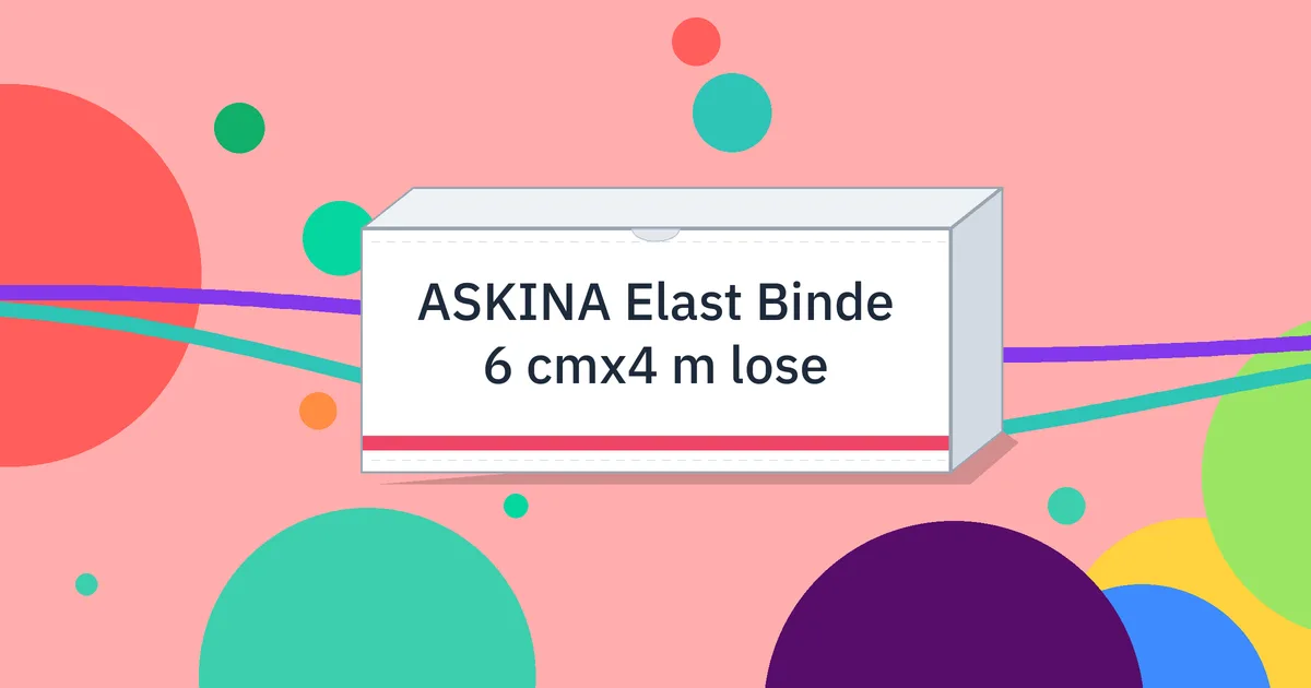 Symbolbild: Packung mit der Aufschrift ASKINA Elast Binde 6 cmx4 m lose (PZN 06158363) – Verfügbarkeit und Bezug in Apotheken in Frankfurt am Main
