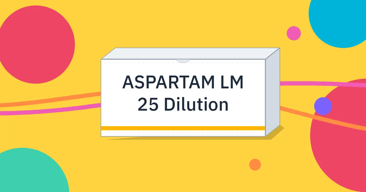 Symbolbild: Packung mit der Aufschrift ASPARTAM LM 25 Dilution (PZN 12782166) – Verfügbarkeit und Bezug in Apotheken in Frankfurt am Main