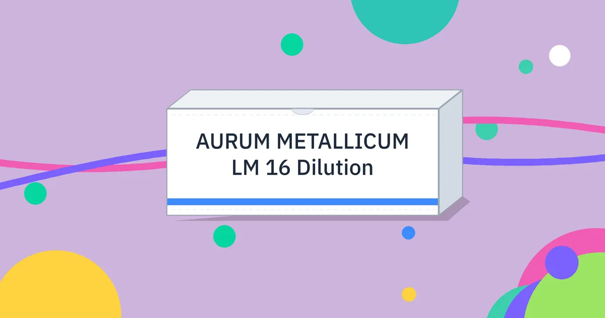 Symbolbild: Packung mit der Aufschrift AURUM METALLICUM LM 16 Dilution (PZN 12785130) – Verfügbarkeit und Bezug in Apotheken in Frankfurt am Main