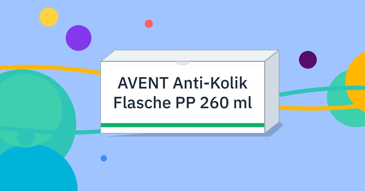Symbolbild: Packung mit der Aufschrift AVENT Anti-Kolik Flasche PP 260 ml (PZN 03769735) – Verfügbarkeit und Bezug in Apotheken in Frankfurt am Main
