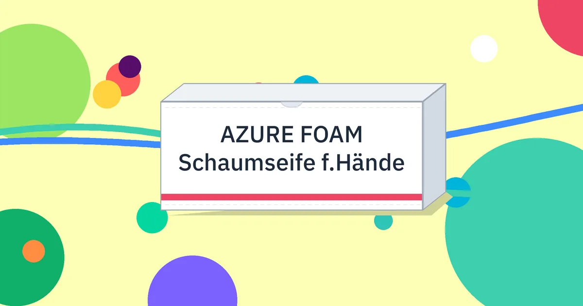 Symbolbild: Packung mit der Aufschrift AZURE FOAM Schaumseife f.Hände (PZN 16014079) – Verfügbarkeit und Bezug in Apotheken in Frankfurt am Main