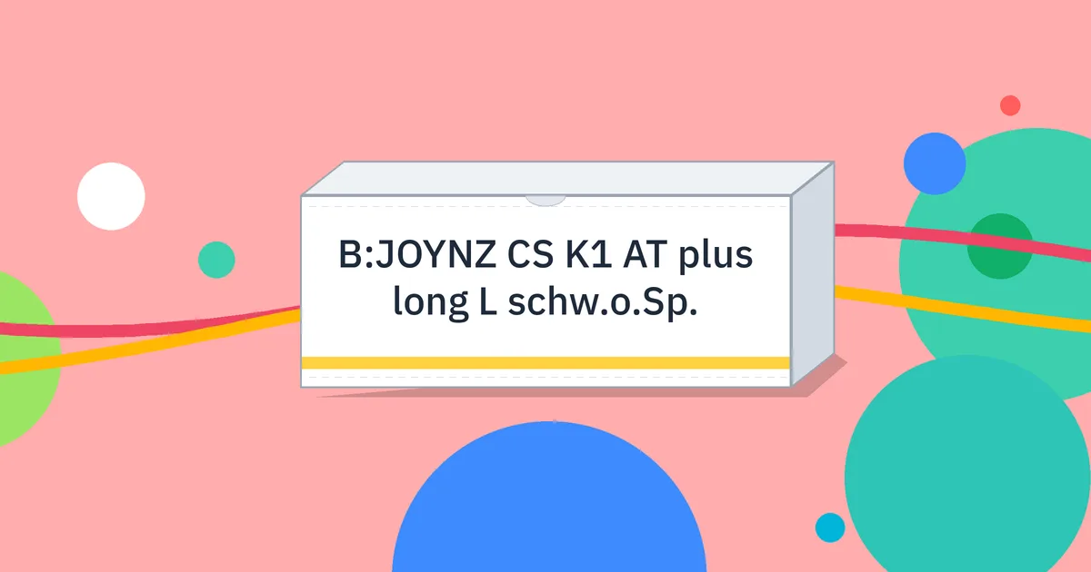 Symbolbild: Packung mit der Aufschrift B:JOYNZ CS K1 AT plus long L schw.o.Sp. (PZN 20537363) – Verfügbarkeit und Bezug in Apotheken in Frankfurt am Main