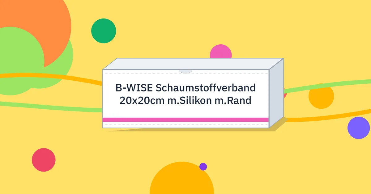 Symbolbild: Packung mit der Aufschrift B-WISE Schaumstoffverband 20x20cm m.Silikon m.Rand (PZN 19730468) – Verfügbarkeit und Bezug in Apotheken in Frankfurt am Main