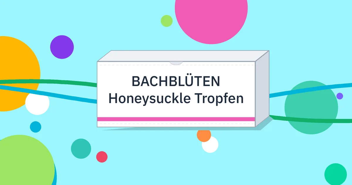 Symbolbild: Packung mit der Aufschrift BACHBLÜTEN Honeysuckle Tropfen (PZN 00064508) – Verfügbarkeit und Bezug in Apotheken in Frankfurt am Main