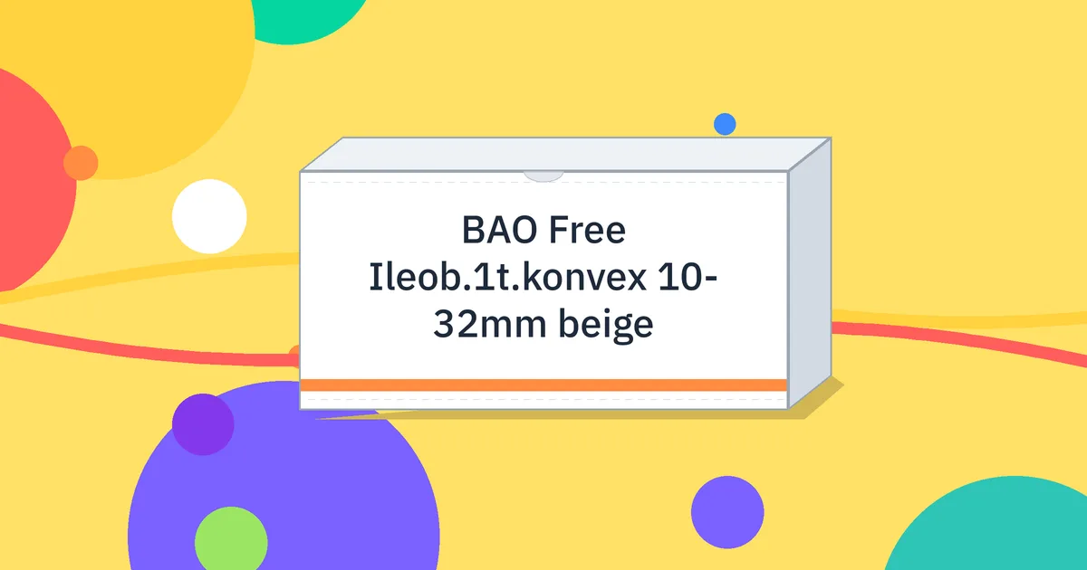 Symbolbild: Packung mit der Aufschrift BAO Free Ileob.1t.konvex 10-32mm beige (PZN 16573962) – Verfügbarkeit und Bezug in Apotheken in Frankfurt am Main