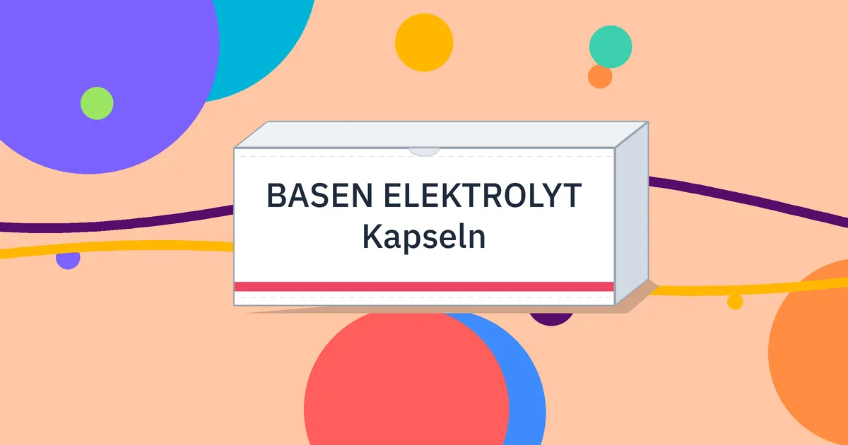 Symbolbild: Packung mit der Aufschrift BASEN ELEKTROLYT Kapseln (PZN 17469161) – Verfügbarkeit und Bezug in Apotheken in Frankfurt am Main