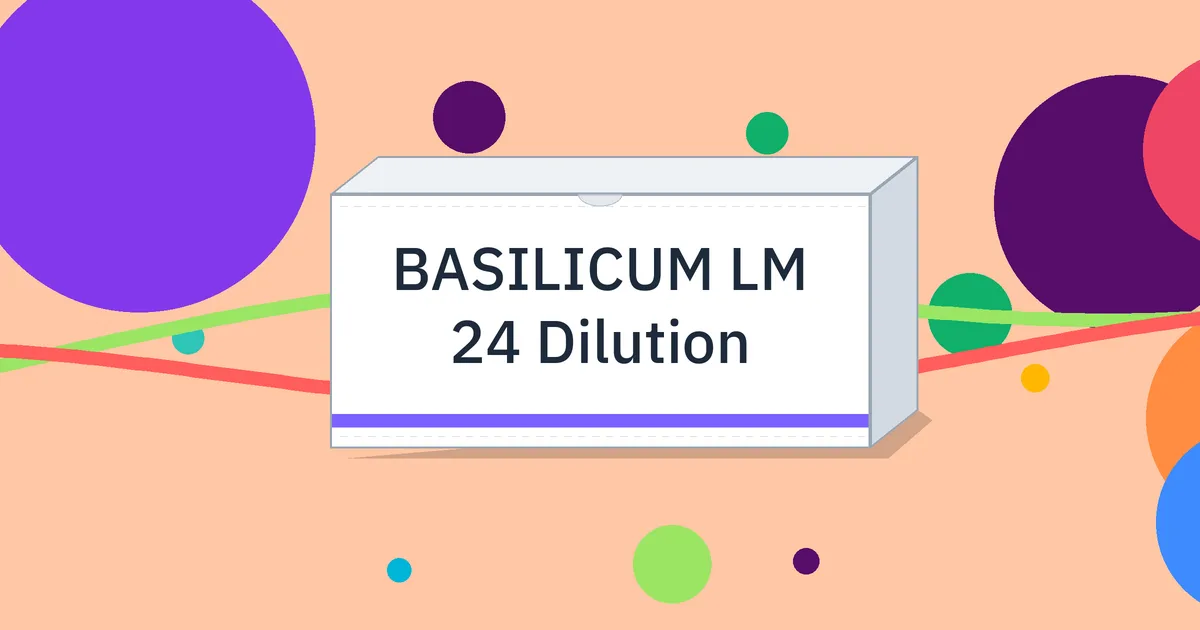 Symbolbild: Packung mit der Aufschrift BASILICUM LM 24 Dilution (PZN 12790881) – Verfügbarkeit und Bezug in Apotheken in Frankfurt am Main