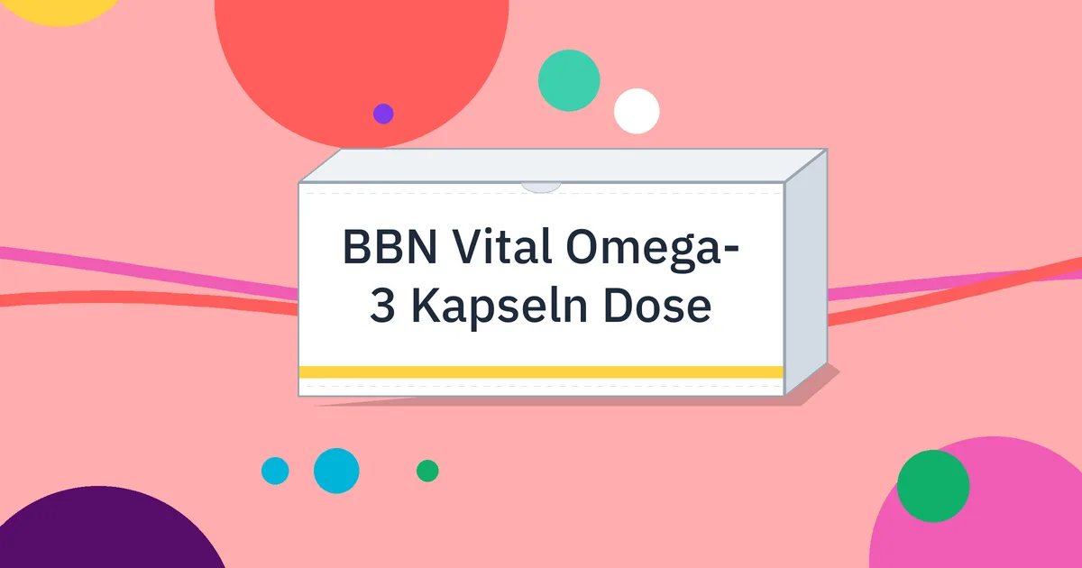 Symbolbild: Packung mit der Aufschrift BBN Vital Omega-3 Kapseln Dose (PZN 13700437) – Verfügbarkeit und Bezug in Apotheken in Frankfurt am Main