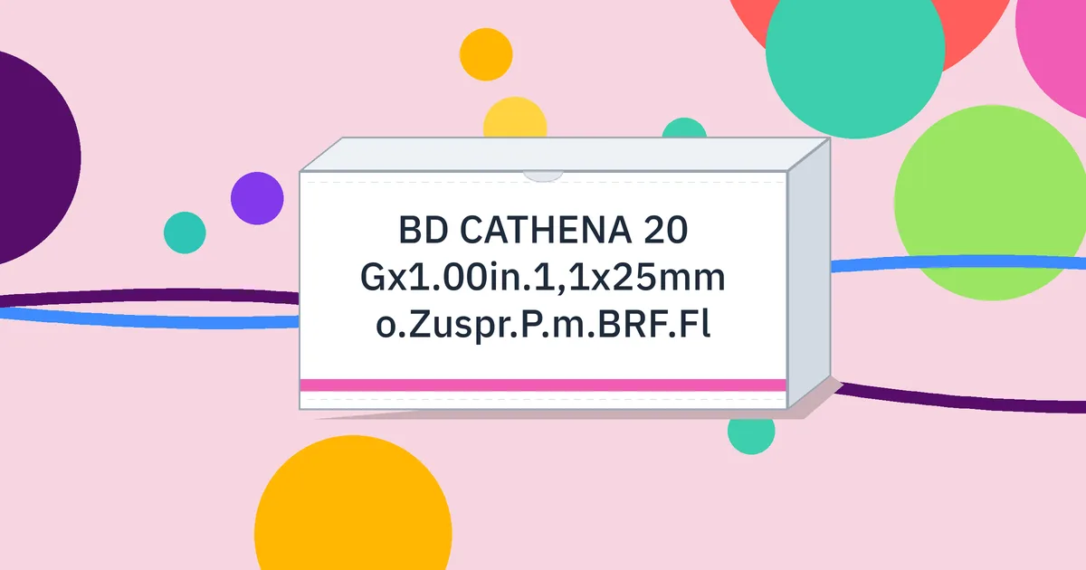 Symbolbild: Packung mit der Aufschrift BD CATHENA 20 Gx1.00in.1,1x25mm o.Zuspr.P.m.BRF.Fl (PZN 16934621) – Verfügbarkeit und Bezug in Apotheken in Frankfurt am Main