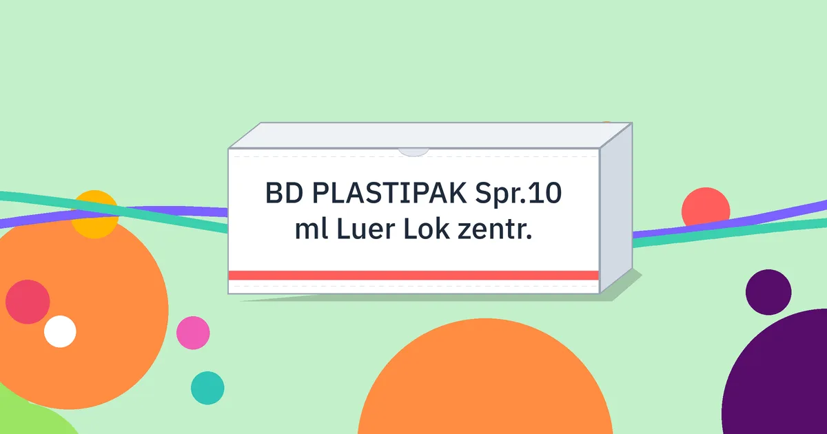 Symbolbild: Packung mit der Aufschrift BD PLASTIPAK Spr.10 ml Luer Lok zentr. (PZN 11117633) – Verfügbarkeit und Bezug in Apotheken in Frankfurt am Main