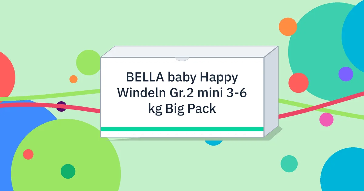 Symbolbild: Packung mit der Aufschrift BELLA baby Happy Windeln Gr.2 mini 3-6 kg Big Pack (PZN 19876114) – Verfügbarkeit und Bezug in Apotheken in Frankfurt am Main
