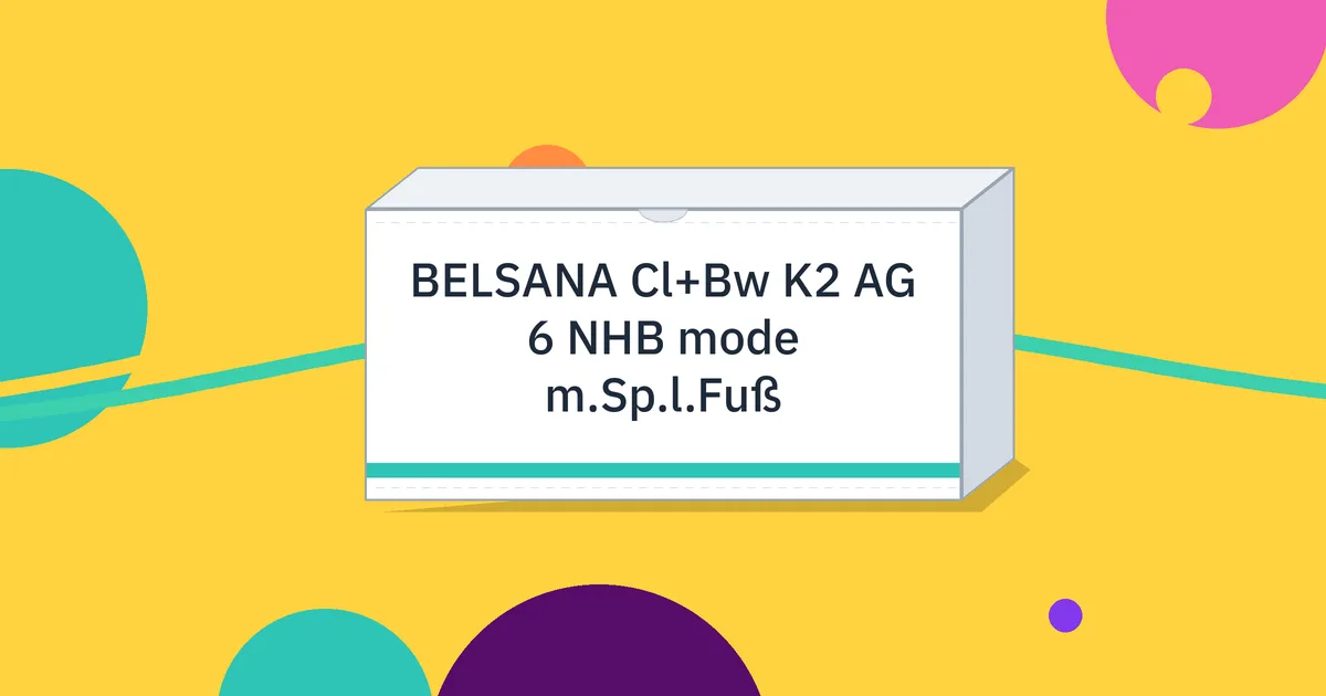 Symbolbild: Packung mit der Aufschrift BELSANA Cl+Bw K2 AG 6 NHB mode m.Sp.l.Fuß (PZN 12248685) – Verfügbarkeit und Bezug in Apotheken in Frankfurt am Main
