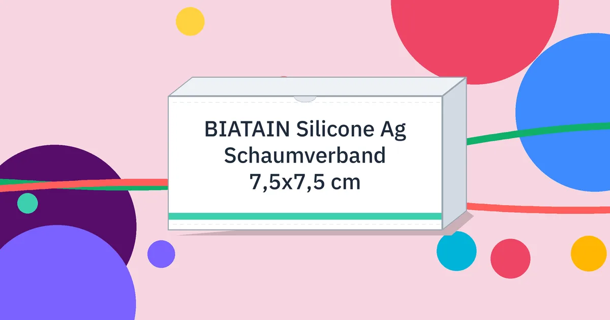Symbolbild: Packung mit der Aufschrift BIATAIN Silicone Ag Schaumverband 7,5x7,5 cm (PZN 03880711) – Verfügbarkeit und Bezug in Apotheken in Frankfurt am Main