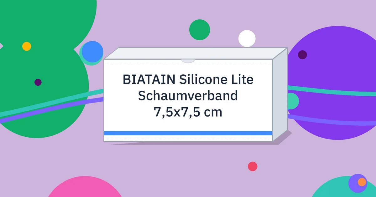 Symbolbild: Packung mit der Aufschrift BIATAIN Silicone Lite Schaumverband 7,5x7,5 cm (PZN 17922092) – Verfügbarkeit und Bezug in Apotheken in Frankfurt am Main