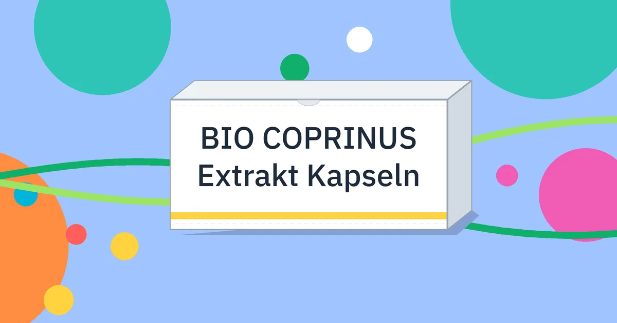 Symbolbild: Packung mit der Aufschrift BIO COPRINUS Extrakt Kapseln (PZN 11552151) – Verfügbarkeit und Bezug in Apotheken in Frankfurt am Main