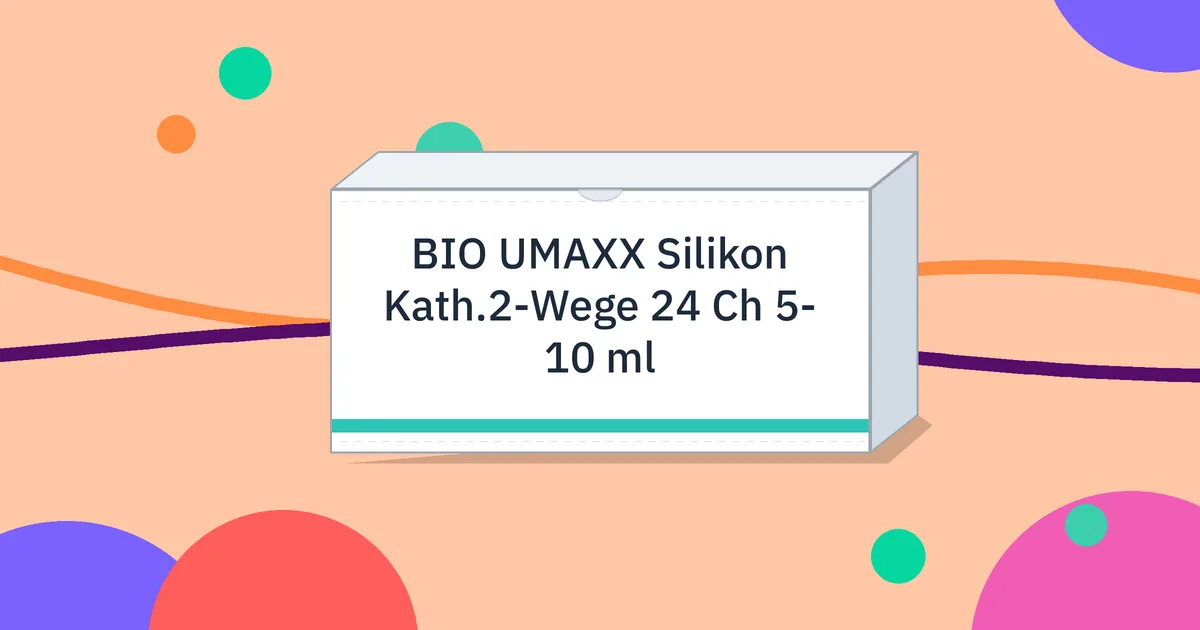 Symbolbild: Packung mit der Aufschrift BIO UMAXX Silikon Kath.2-Wege 24 Ch 5-10 ml (PZN 07024676) – Verfügbarkeit und Bezug in Apotheken in Frankfurt am Main