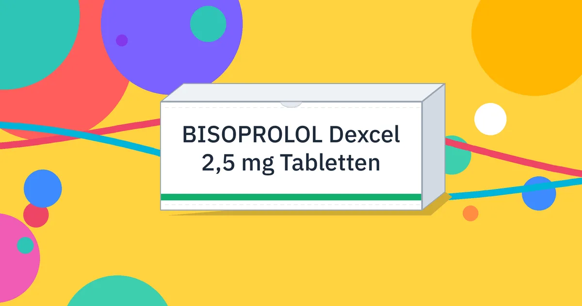Symbolbild: Packung mit der Aufschrift BISOPROLOL Dexcel 2,5 mg Tabletten (PZN 01921417) – Verfügbarkeit und Bezug in Apotheken in Frankfurt am Main