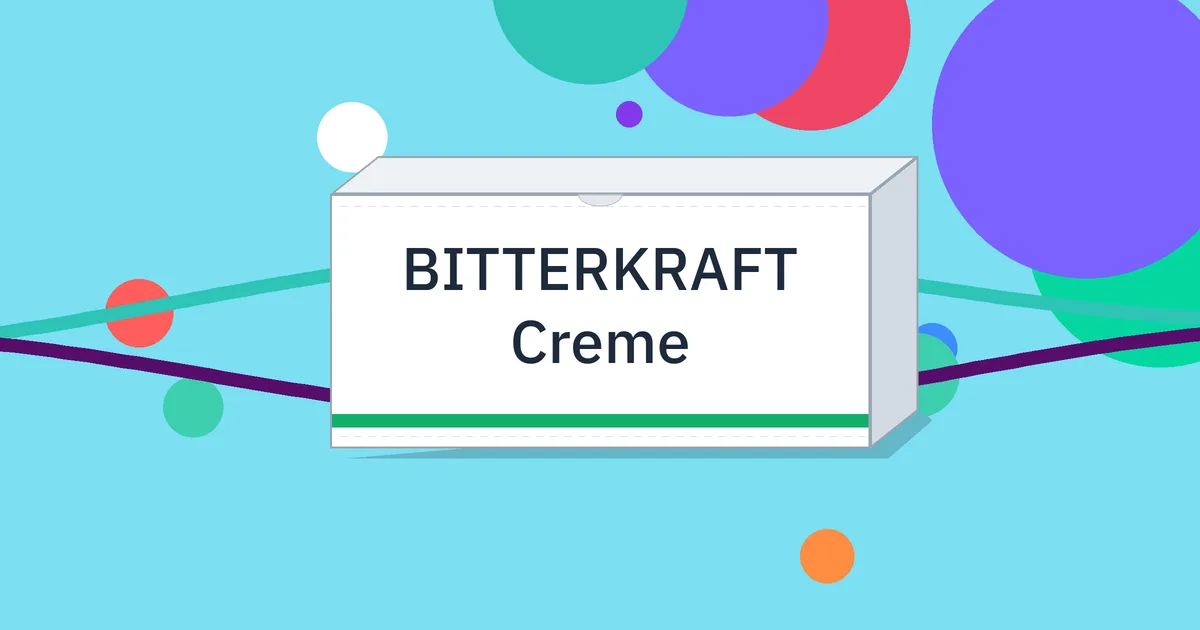 Symbolbild: Packung mit der Aufschrift BITTERKRAFT Creme (PZN 17160334) – Verfügbarkeit und Bezug in Apotheken in Frankfurt am Main