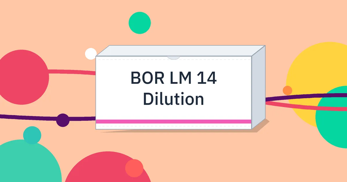 Symbolbild: Packung mit der Aufschrift BOR LM 14 Dilution (PZN 12795677) – Verfügbarkeit und Bezug in Apotheken in Frankfurt am Main