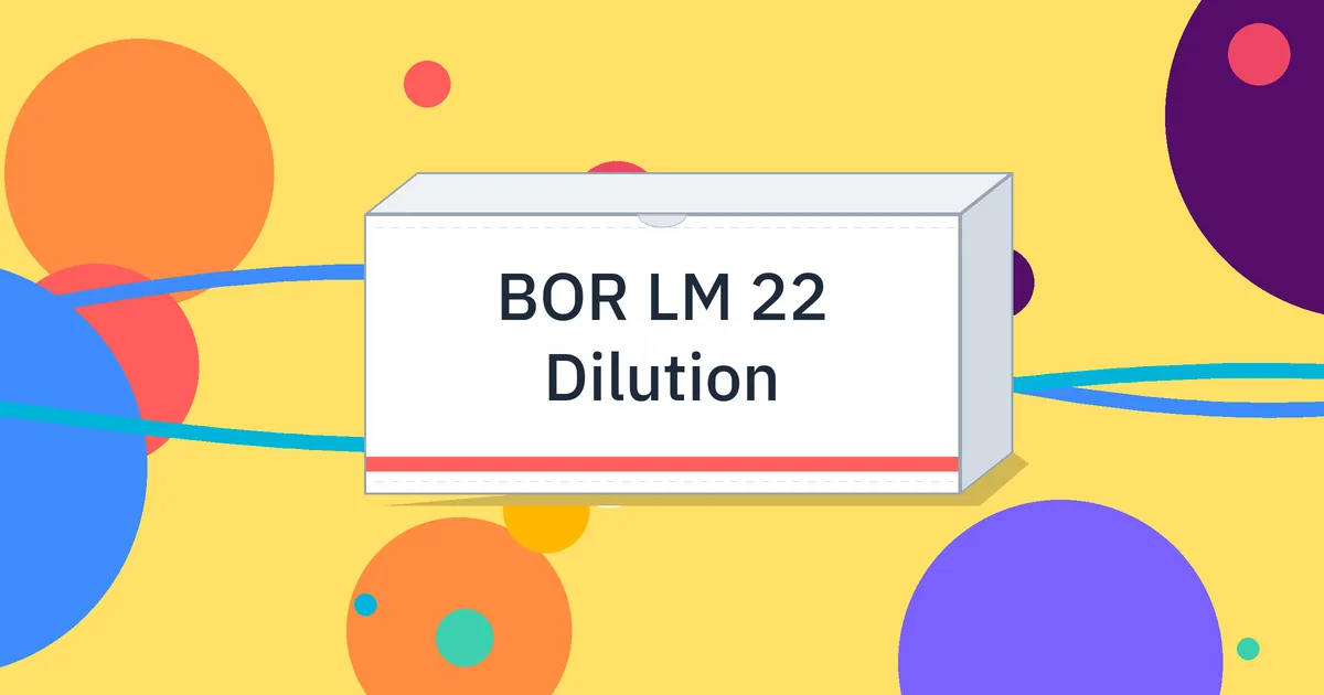 Symbolbild: Packung mit der Aufschrift BOR LM 22 Dilution (PZN 12795795) – Verfügbarkeit und Bezug in Apotheken in Frankfurt am Main